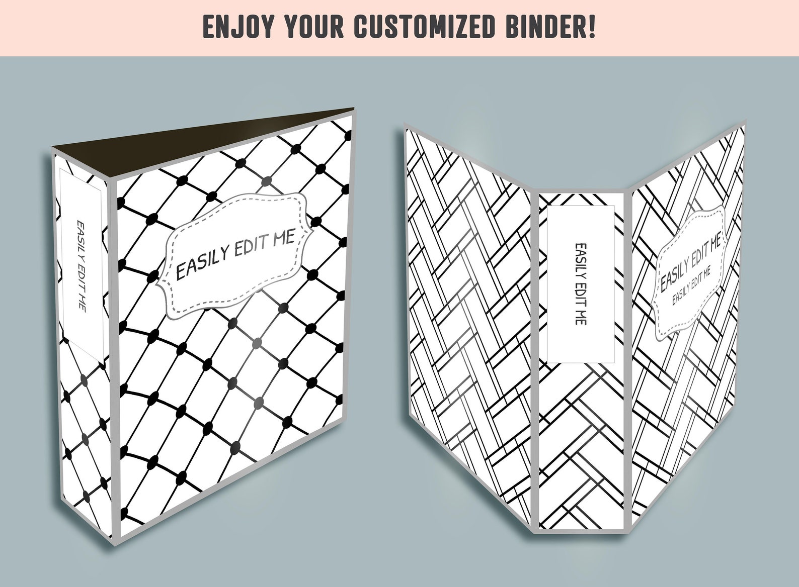 Black and White Backgrounds Binder Cover 10 Printable & - Etsy