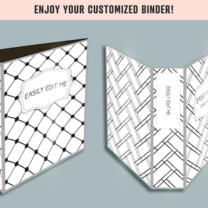 Black and White Backgrounds Binder Cover, 10 Printable & Editable ...