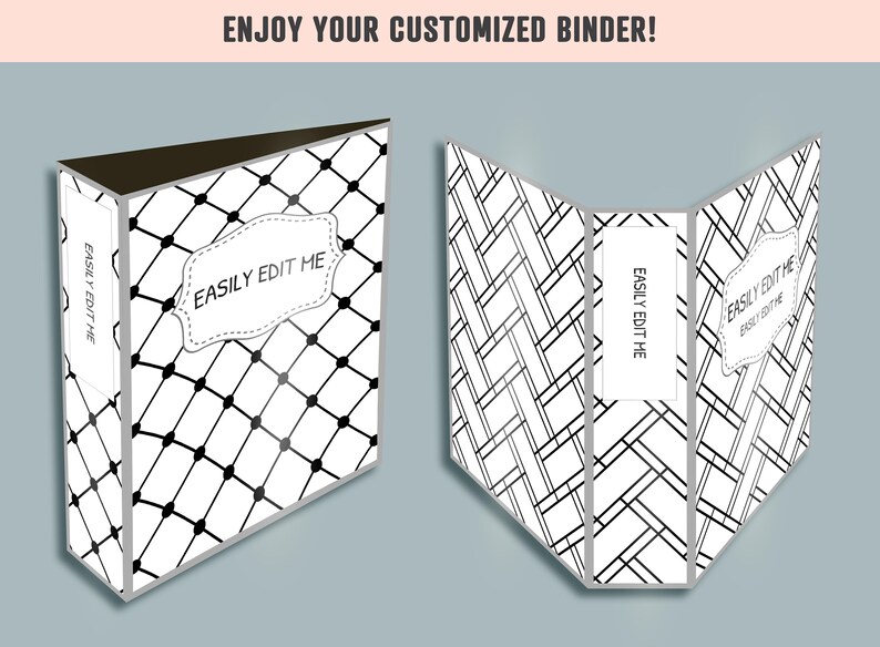 Black and White Backgrounds Binder Cover, 10 Printable & Editable ...