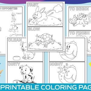 Opposite Coloring Pages, 40 Printable Animal Opposite Coloring Pages ...