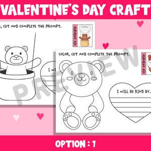 Kindness Bulletin Board Valentine's Day Craft Activity, Color, Cut ...
