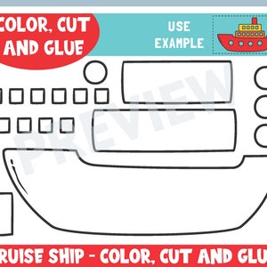 Cruise Ship Craft Activity - Color, Cut, and Glue for Prek to 2nd Grade ...