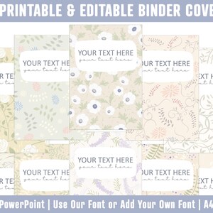 Powerpoint Binder Covers, 10 Printable/editable Floral Pattern ...