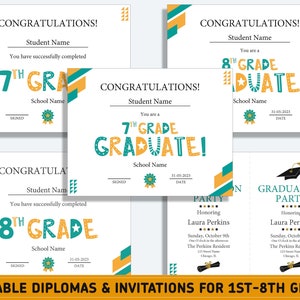 Editable First Grade, Second Grade Diploma Certificate of Completion ...