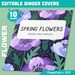 10 Editable Flower Pattern Binder Covers, Includes 1, 1.5, 2 Spines ...
