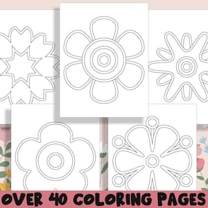 Flower Mandalas Coloring Book, 40 Printable Simple Spring Flower ...