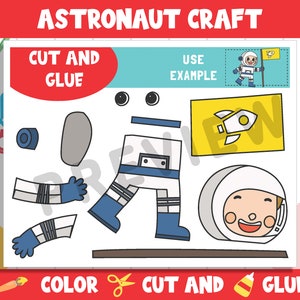 Cute Astronaut Craft Activity - Color, Cut, and Glue for Prek to 2nd ...