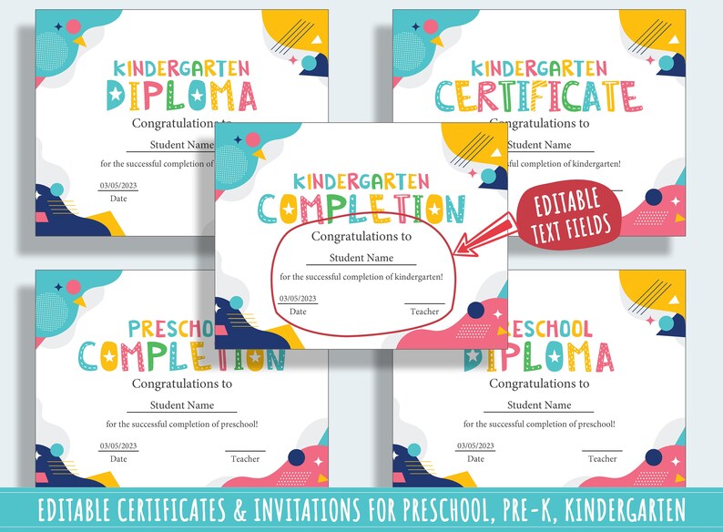 Diploma, Certificate, and Invitation Collection: 37 Editable Pages for ...