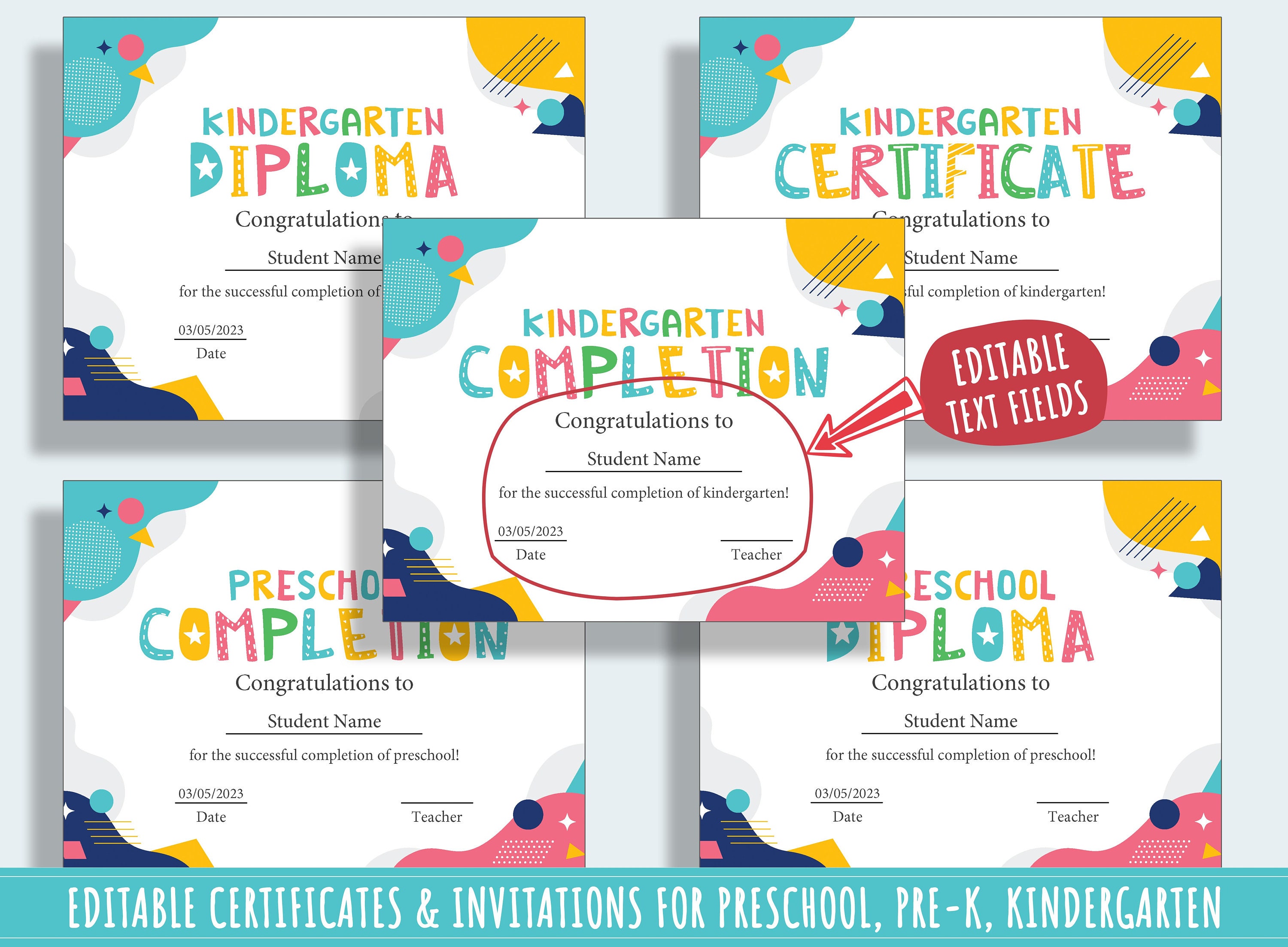 Diploma, Certificate, and Invitation Collection: 37 Editable Pages for ...