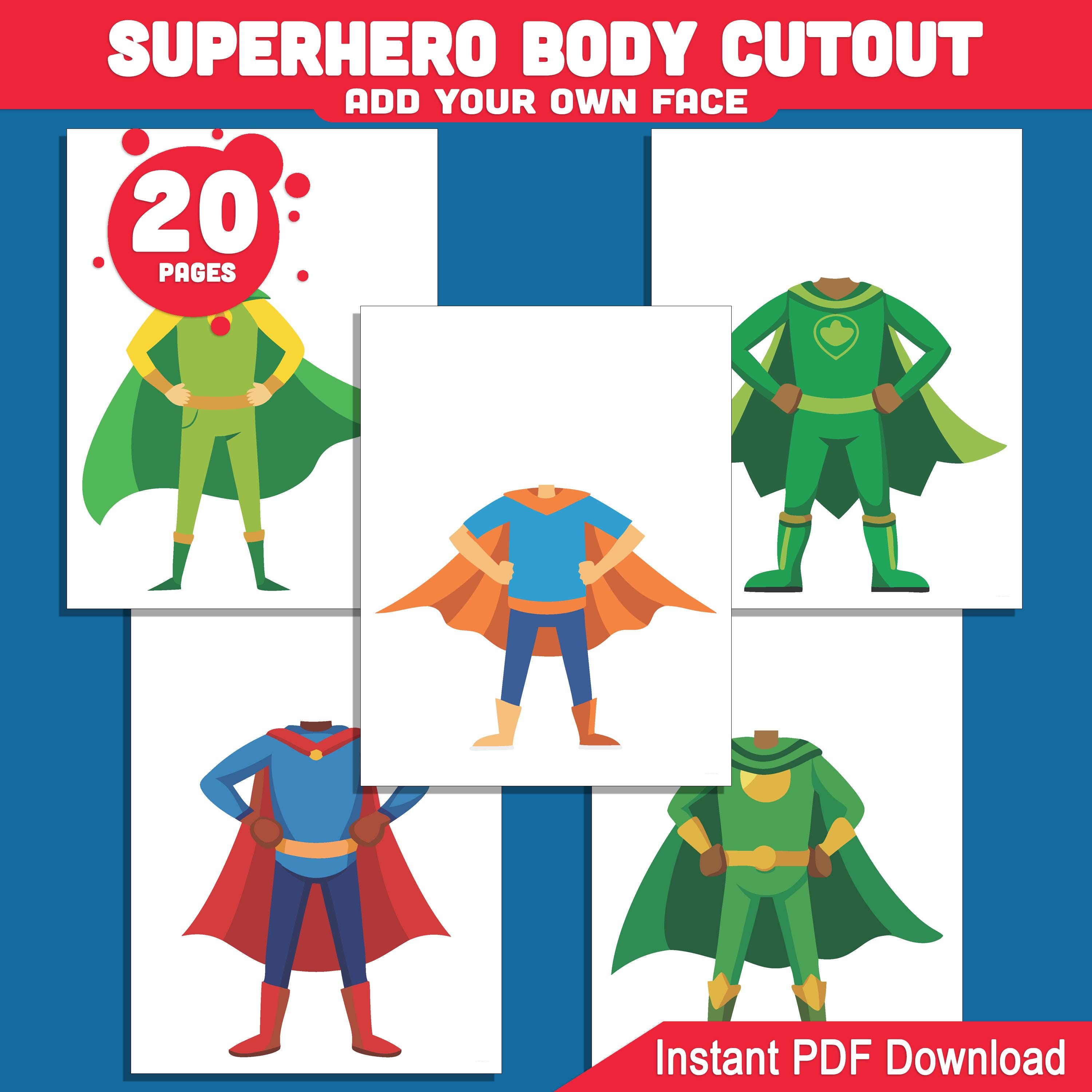 Superhero Body Cutout Templates, Add Your Own Face Activity for ...