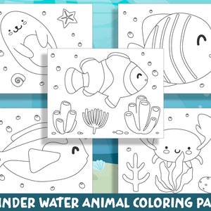Underwater Animal Coloring Pages: 25 Fun Activity Sheets for Preschool ...