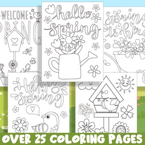 Spring Coloring Pages: 25 Printable Sheets Featuring Spring Elements ...