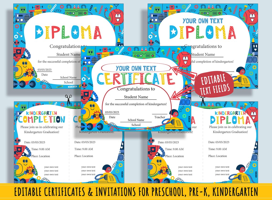 Little Learner's Diploma, Certificate, Invitation Collection: 37 ...