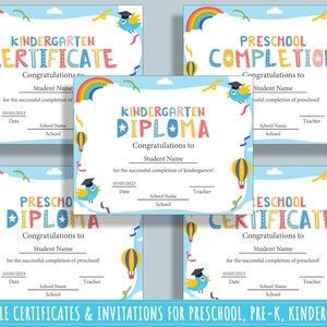 Editable Little Graduates: Preschool and Kindergarten Diplomas ...