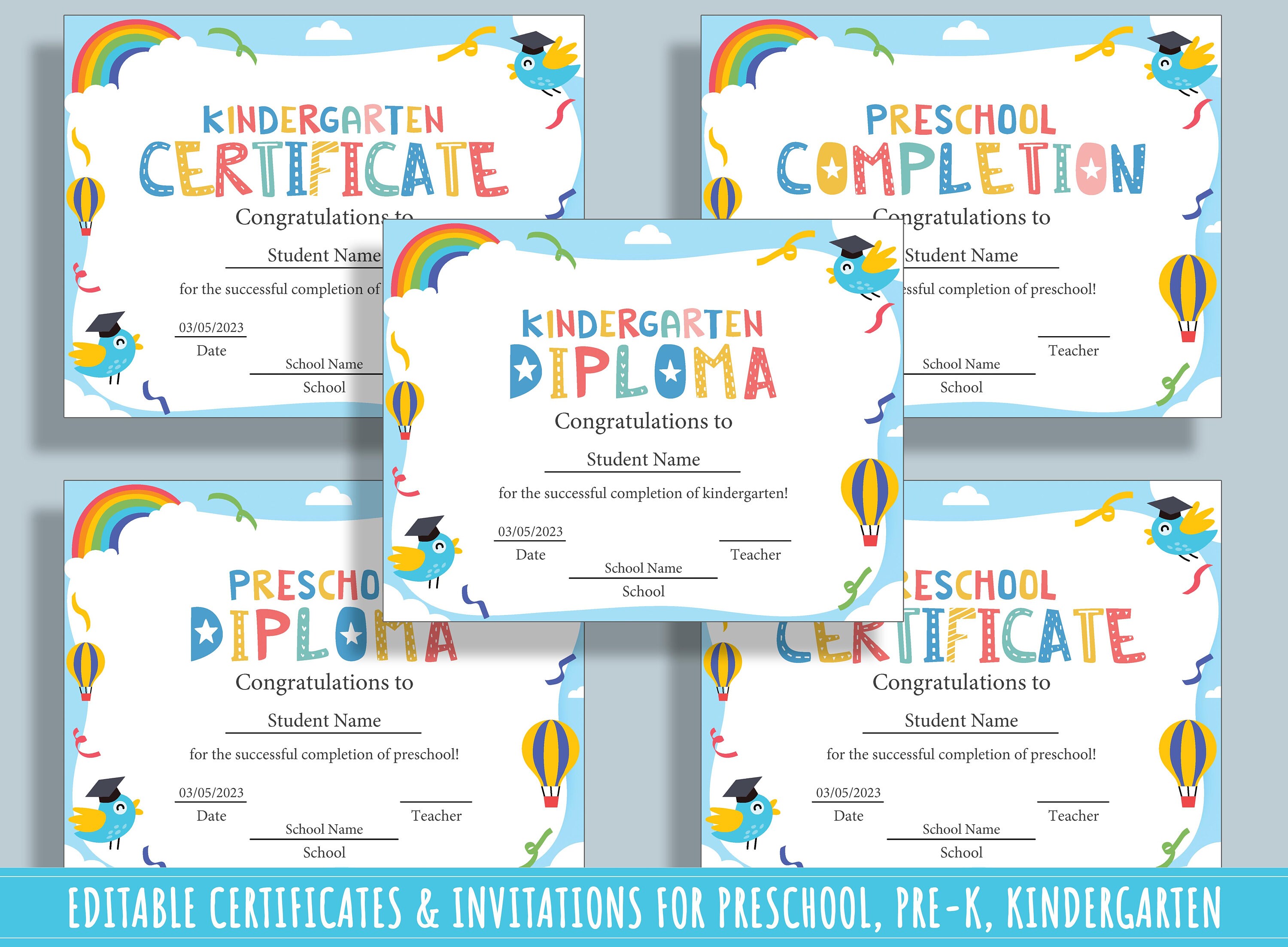 Editable Little Graduates: Preschool and Kindergarten - Etsy