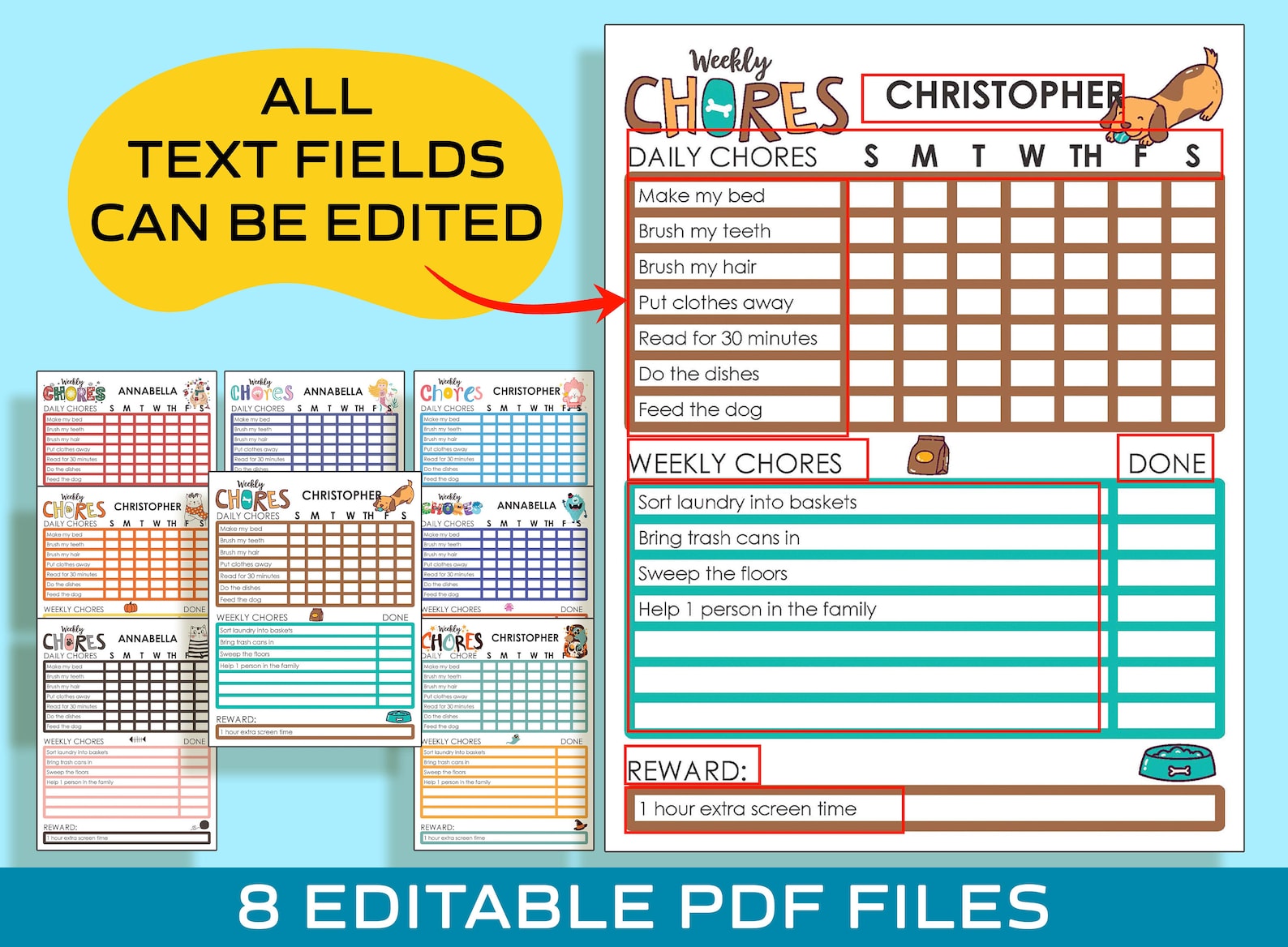 Fun and Functional Chore Chart for Teens: 8 Adorable Designs, Printable ...