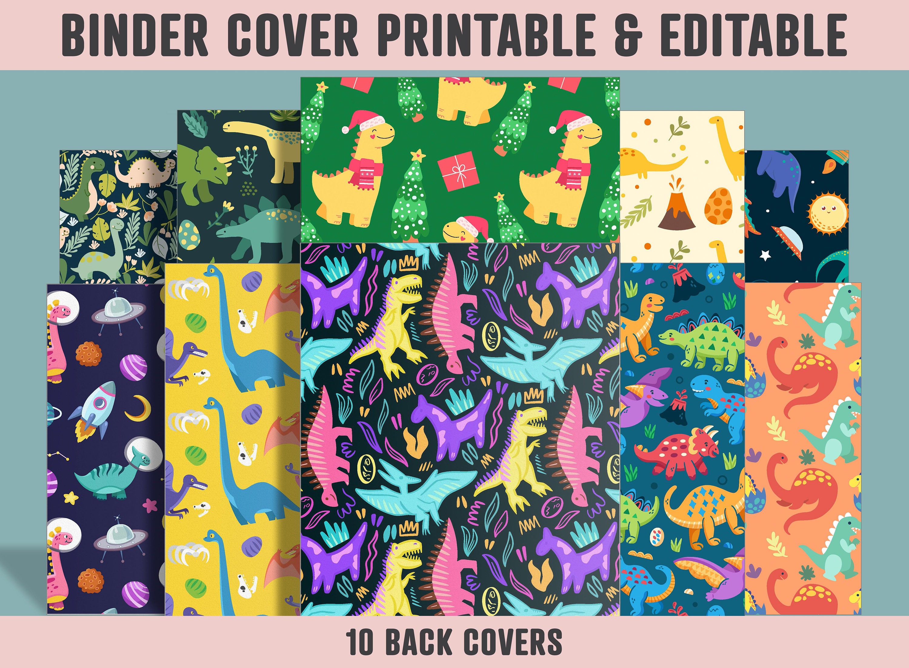 Binder Cover Printable 10 Coversspines Printable Editable | Etsy