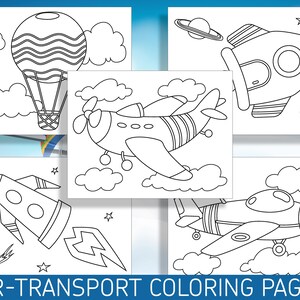 Up, Up, and Away: 25 Fun Air Transport Coloring Pages for Preschool ...