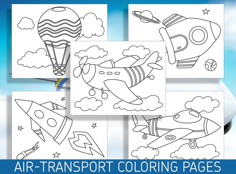 Up, Up, and Away: 25 Fun Air Transport Coloring Pages for Preschool ...