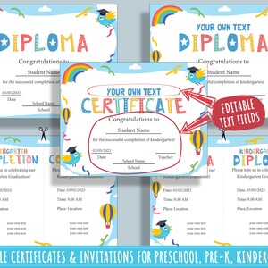 Editable Little Graduates: Preschool and Kindergarten Diplomas ...