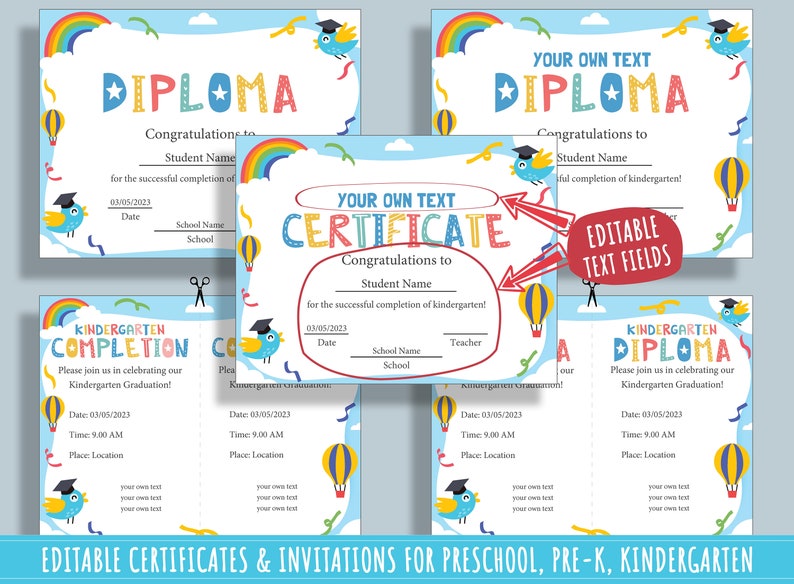 Editable Little Graduates: Preschool and Kindergarten - Etsy