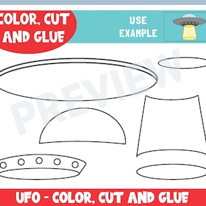 UFO Craft Activity - Color, Cut, and Glue for Prek to 2nd Grade, PDF ...