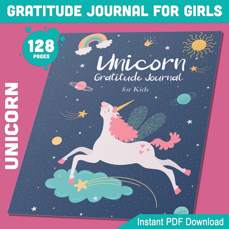 Unicorn Gratitude Journal for Kids/girls: 128 Unique Pages With Magical ...
