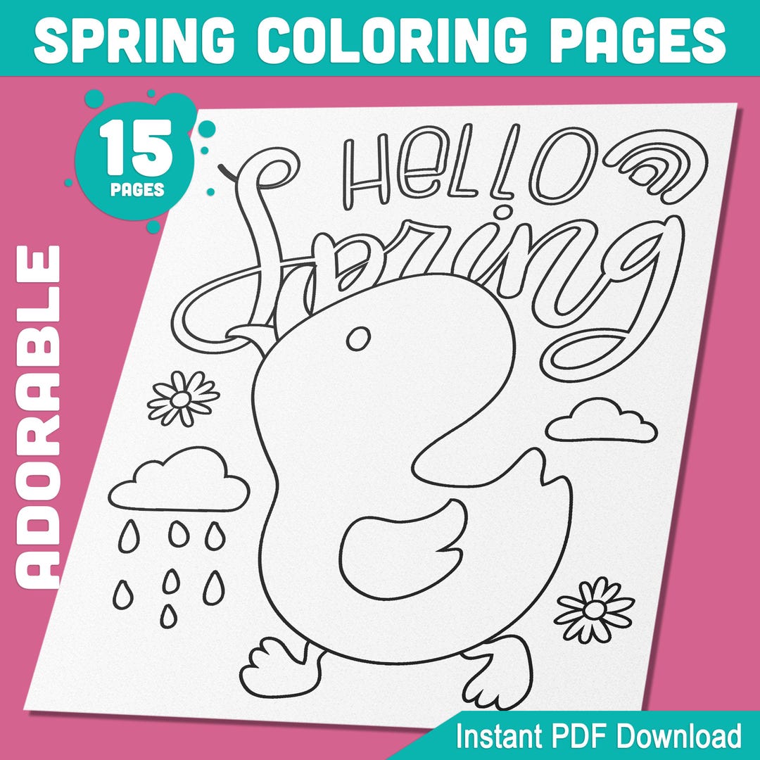 Springtime Wonders Coloring Pages: Creative Book Designs for Preschool ...