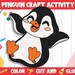 Cute Penguin Craft Activity - Color, Cut, and Glue for Prek to 2nd ...