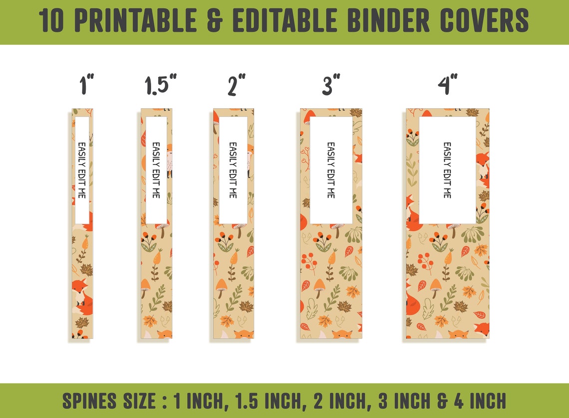 Autumn Patterns With Flowers and Animals Binder Cover 10 - Etsy