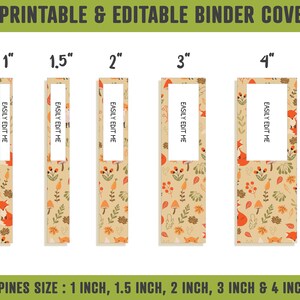 Autumn Patterns With Flowers and Animals Binder Cover, 10 Printable ...