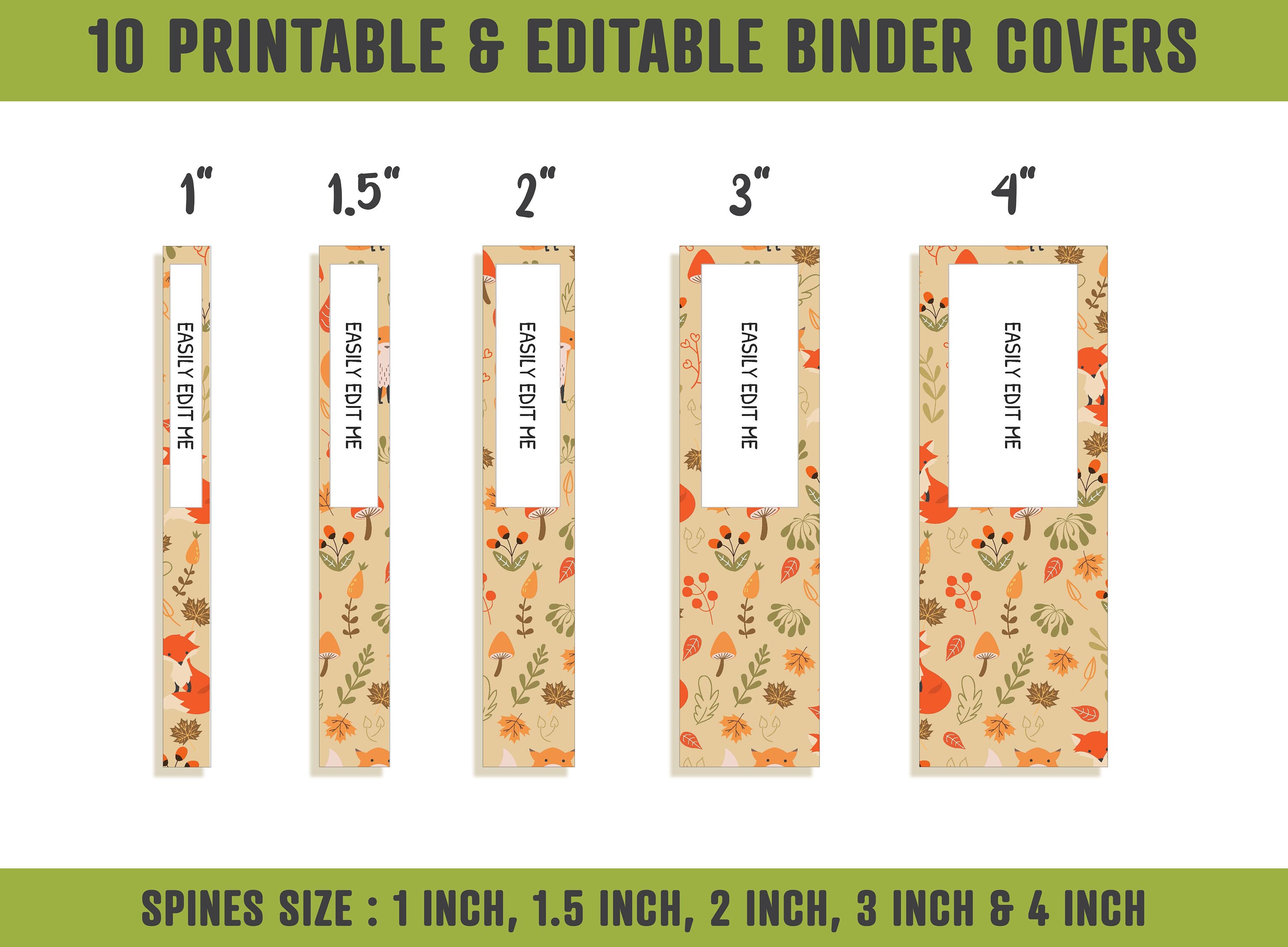 Autumn Patterns With Flowers and Animals Binder Cover 10 - Etsy