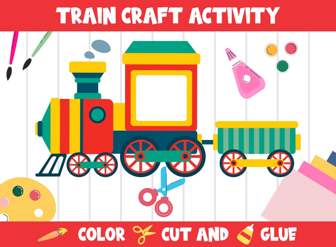 Whistle Stop Creativity: Color, Cut, and Glue Train Craft Fun for Prek ...