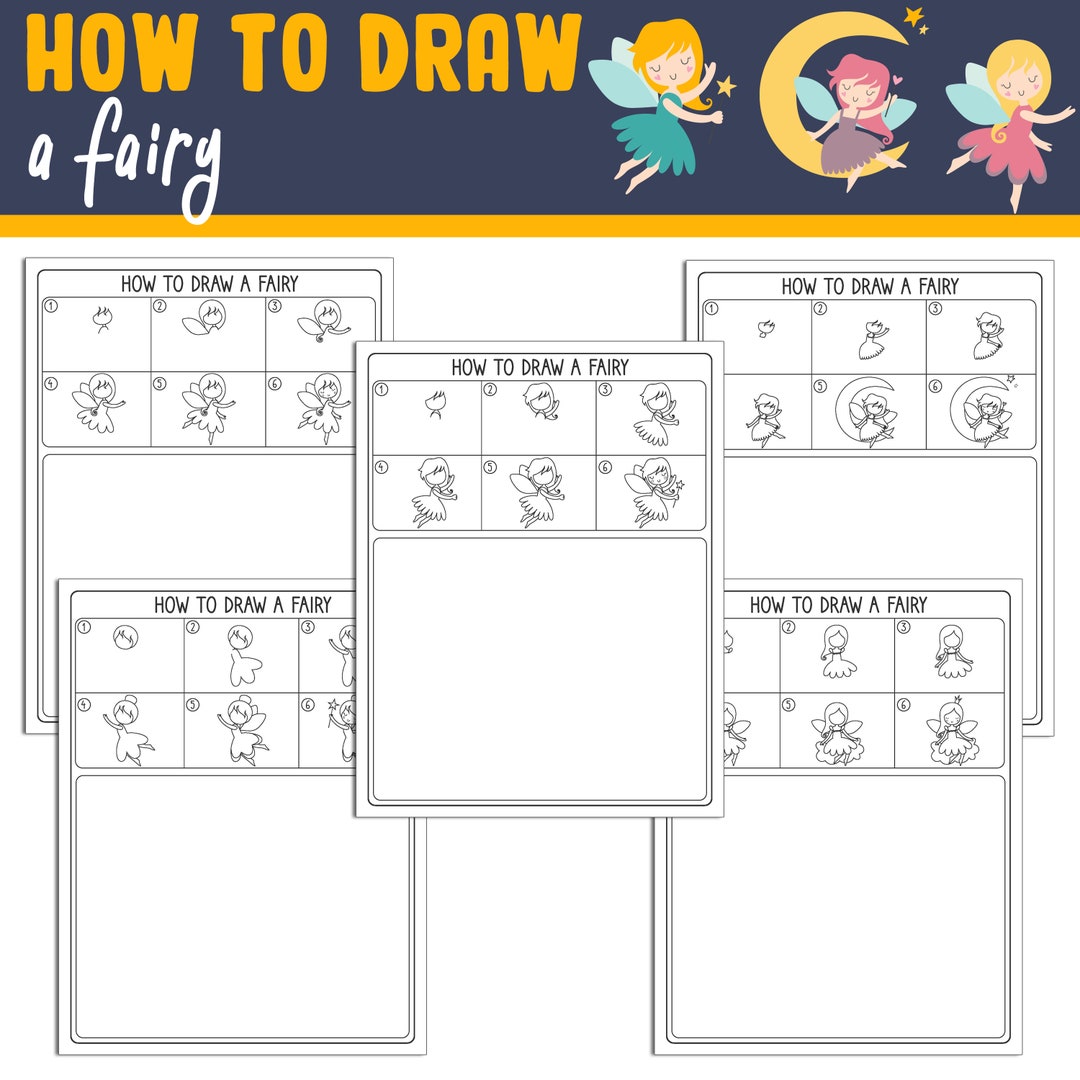 Learn How to Draw a Fairy: Directed Drawing Step by Step Tutorial ...