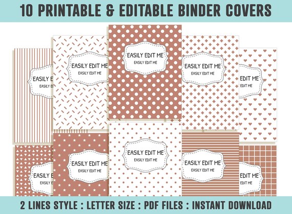Planner Cover Pages Earth Tone 10 Editable Binder Covers - Etsy