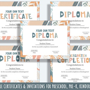 37 Pages of Editable Diploma, Certificate, and Invitation Templates for ...