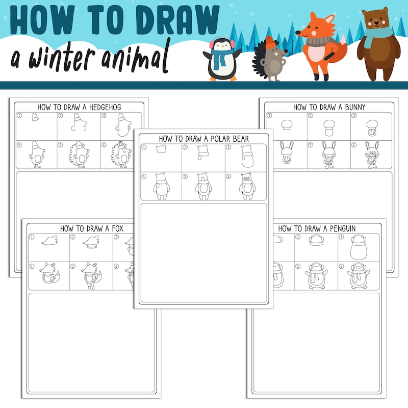 Directed Drawing Winter - Etsy UK