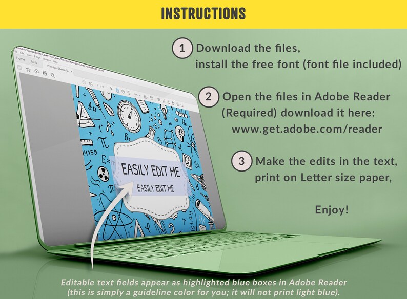 Printable Science Binder Cover, 10 Printable & Editable Binder Covers ...