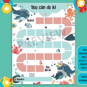 Adorable Printable Whale Reward Chart for Kids, Sea Life-themed ...