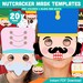 Printable Nutcracker Mask Templates: 10 Designs, Pre-colored +black ...