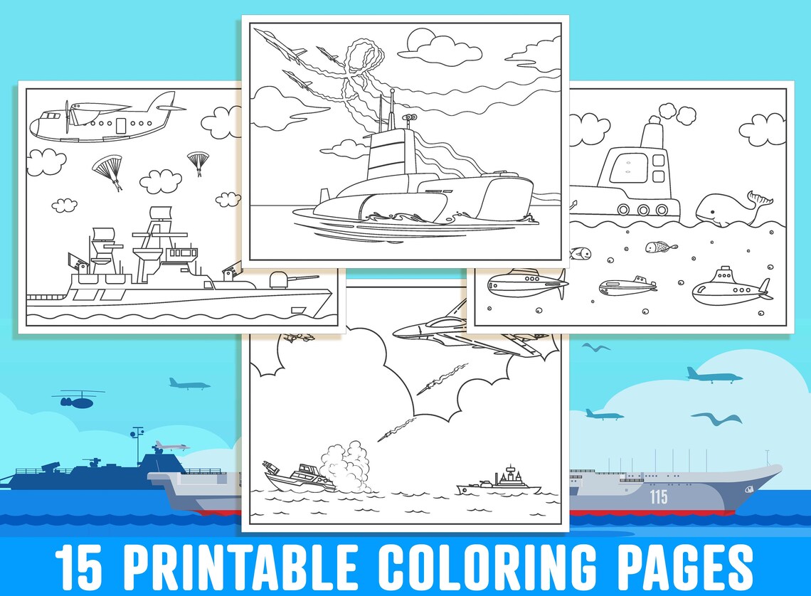 US Navy Coloring Pages: 15 Printable Designs in a Fun Coloring Activity ...
