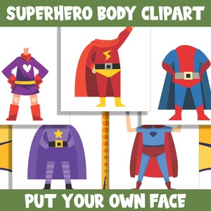 Superhero Body Clipart for Kids (prek to 6th Grade), 20 Pages, PDF File ...