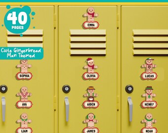 Gingerbread Boy and Girl Cubby Name Tags Editable Gingerbread Student ...
