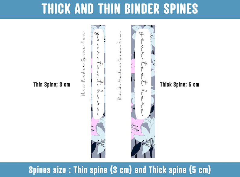 Powerpoint Binder Covers, 10 Printable/editable Flower Botanical Covers ...