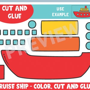 Cruise Ship Craft Activity - Color, Cut, and Glue for Prek to 2nd Grade ...