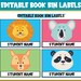 Editable Cute Animal Library Book Bin Labels: 16 Customizable Designs ...