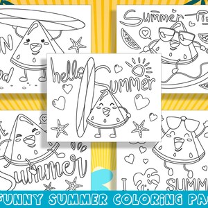 Sun, Sand, and Scribbles: 15 Funny and Cute Summer Coloring Pages for ...