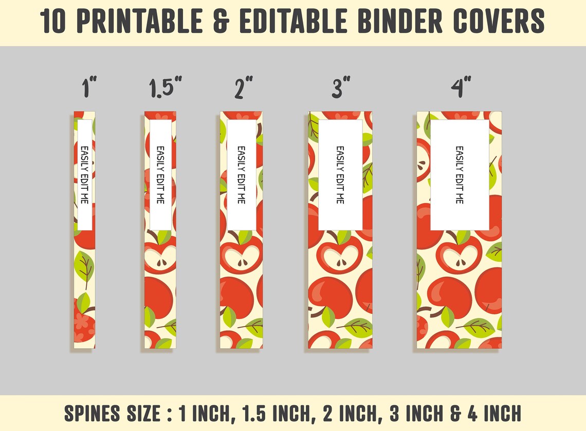 Editable Binder Covers 10 Printable & Editable Binder | Etsy