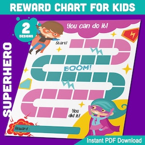 Printable Superhero Reward Chart for Kids, Fun and Engaging Behavior ...