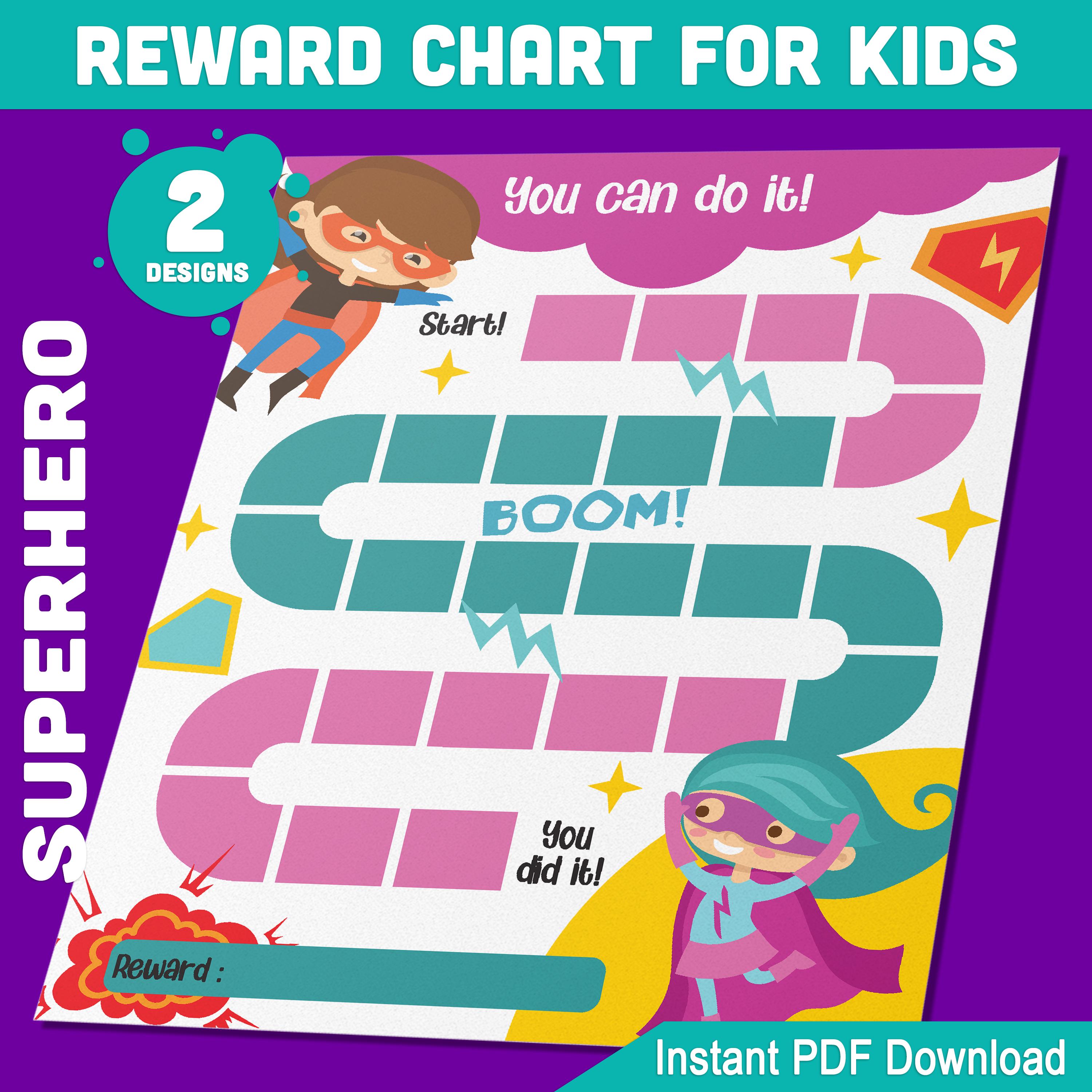Printable Superhero Reward Chart for Kids, Fun and Engaging Behavior ...